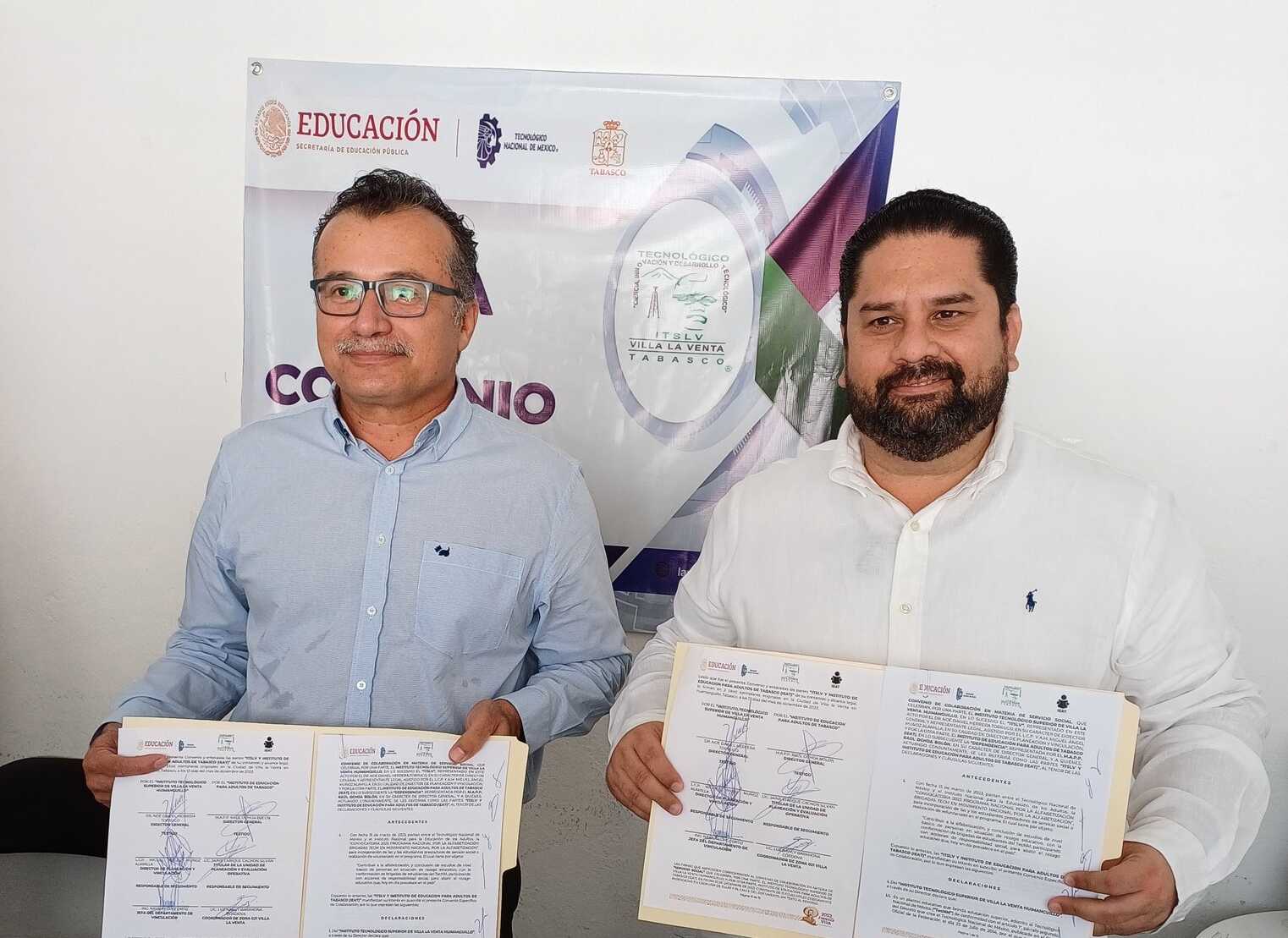 Firman convenio de colaboración IEAT- Instituto Tecnológico Superior de Villa La Venta