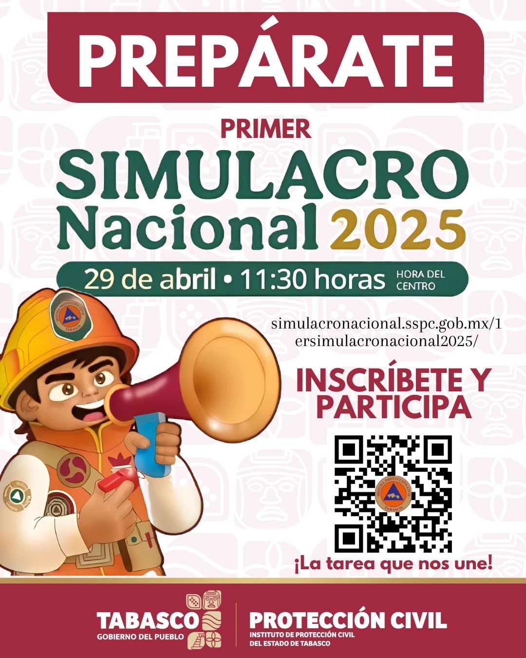 Tabasco se une al Primer Simulacro Nacional 2025 para fortalecer la Cultura de la Protección Civil